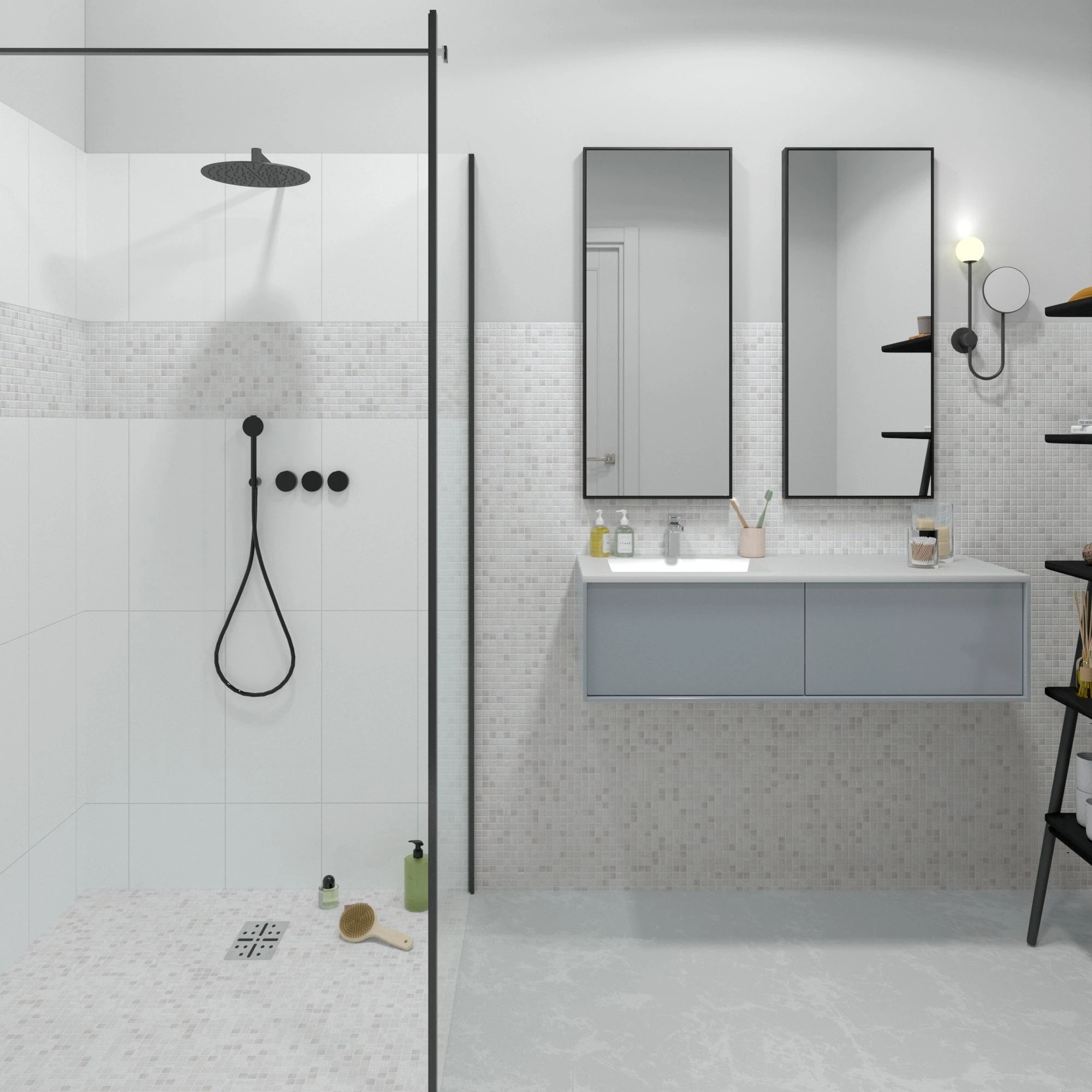 Mozaic marmura 30 x 30 cm, alb - eMAG.ro