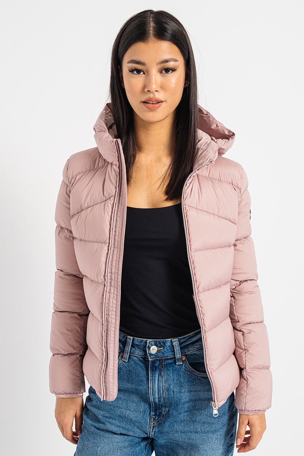 Colmar, Geaca cu umplutura de puf si gluga, Roz pastel, 44 - eMAG.ro