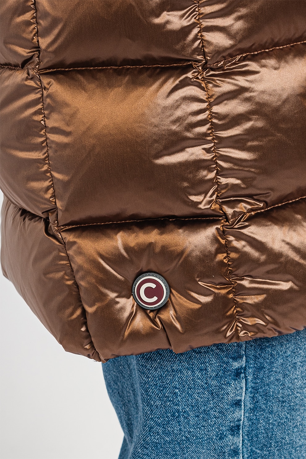 Colmar, Geaca lunga cu umplutura de puf si gluga detasabila, Maro, 44 ...