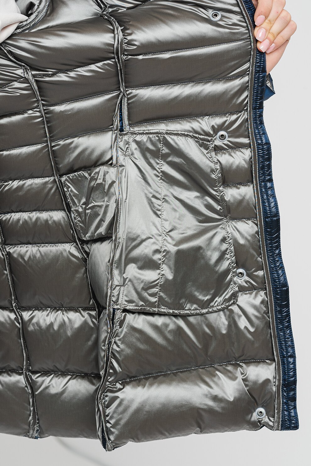 Colmar, Geaca lunga cu umplutura de puf Friendly, Indigo, 44 - eMAG.ro