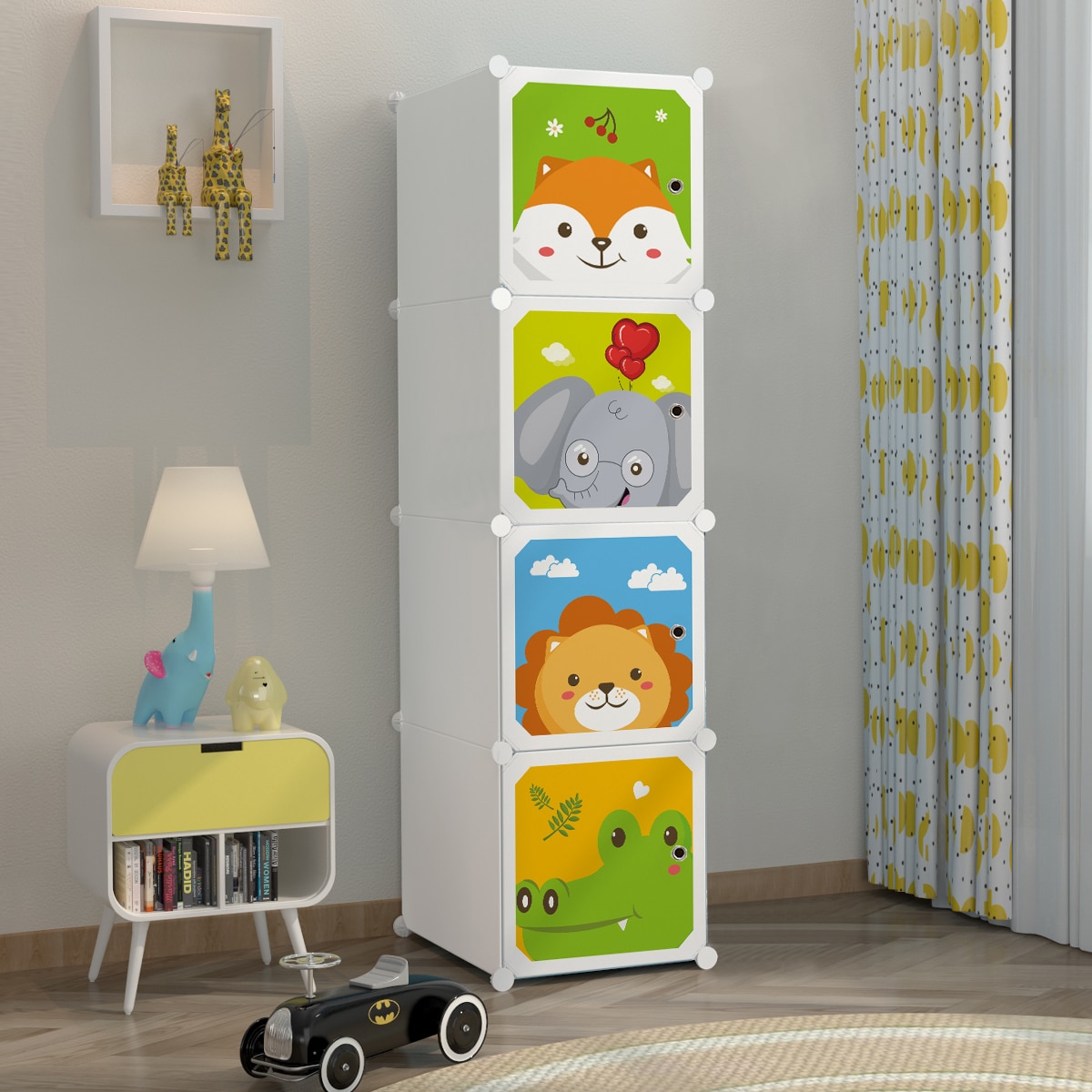 Dulap Modular Copii, 4 Compartimente, Naimeed D4382, Alb, 148x37x37 cm ...