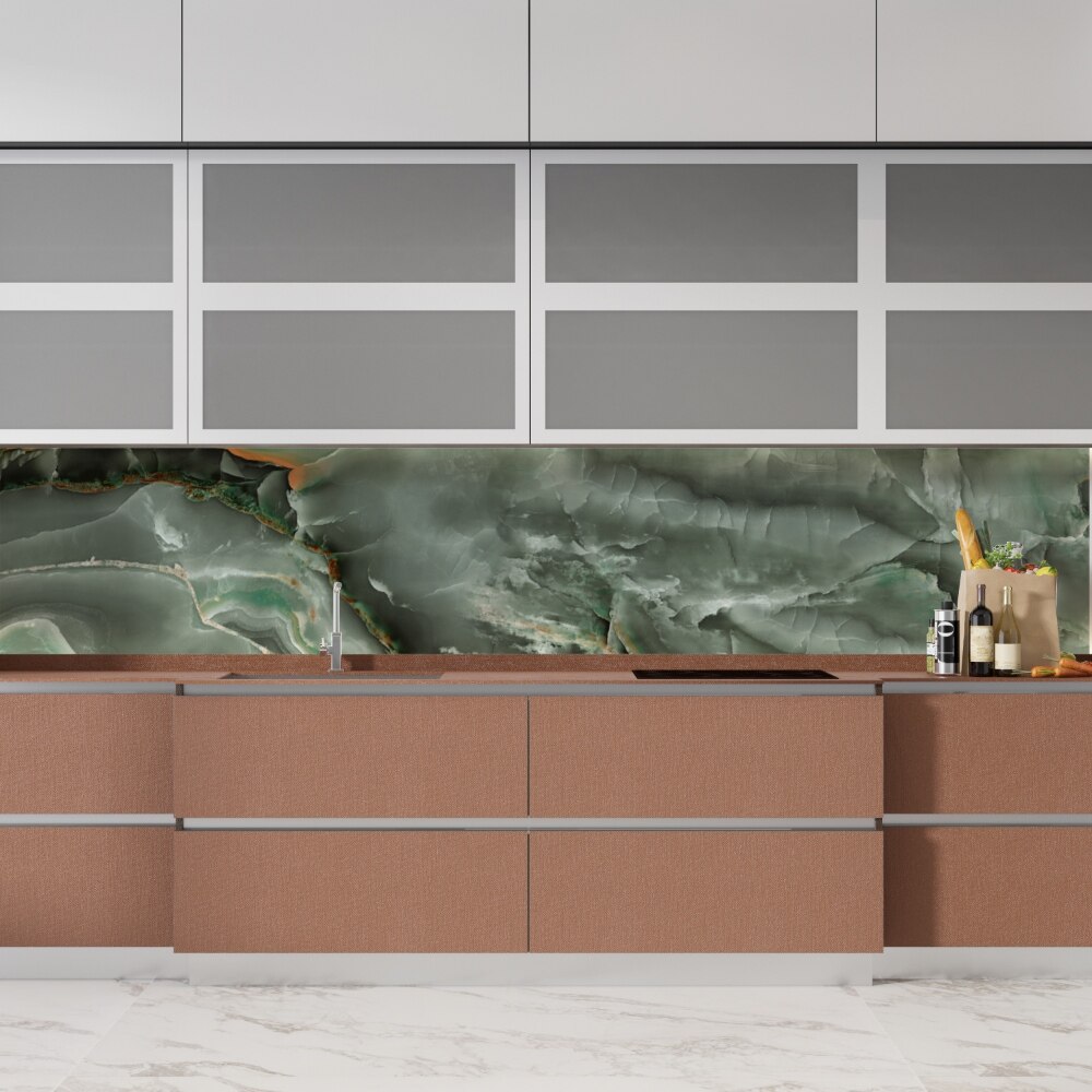 Autocolant faianta, laminat, Priti Global, model marmura verde, 60x200 ...