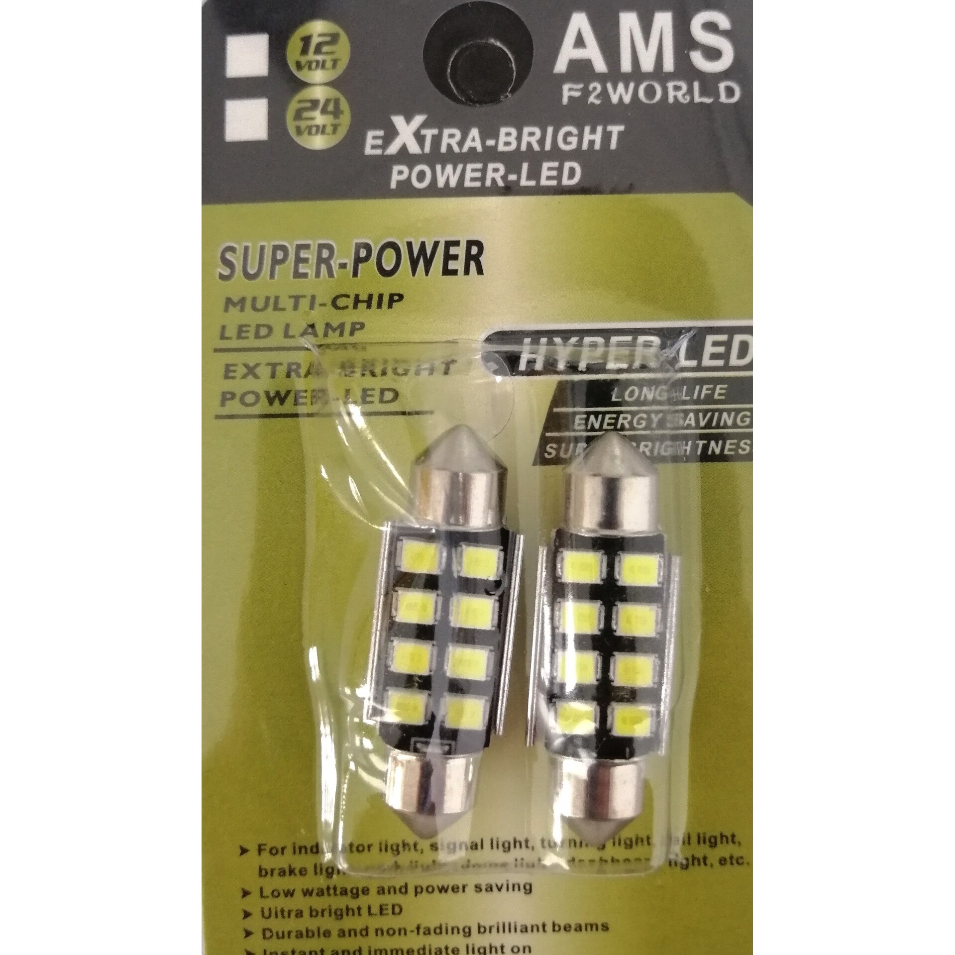 Set 2 becuri LED cu dioda 8 SMD 31mm 12V lumina alba, in blister - eMAG.ro