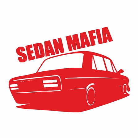 Sticker auto Sedan Mafia, Rosu, 30 cm - eMAG.ro