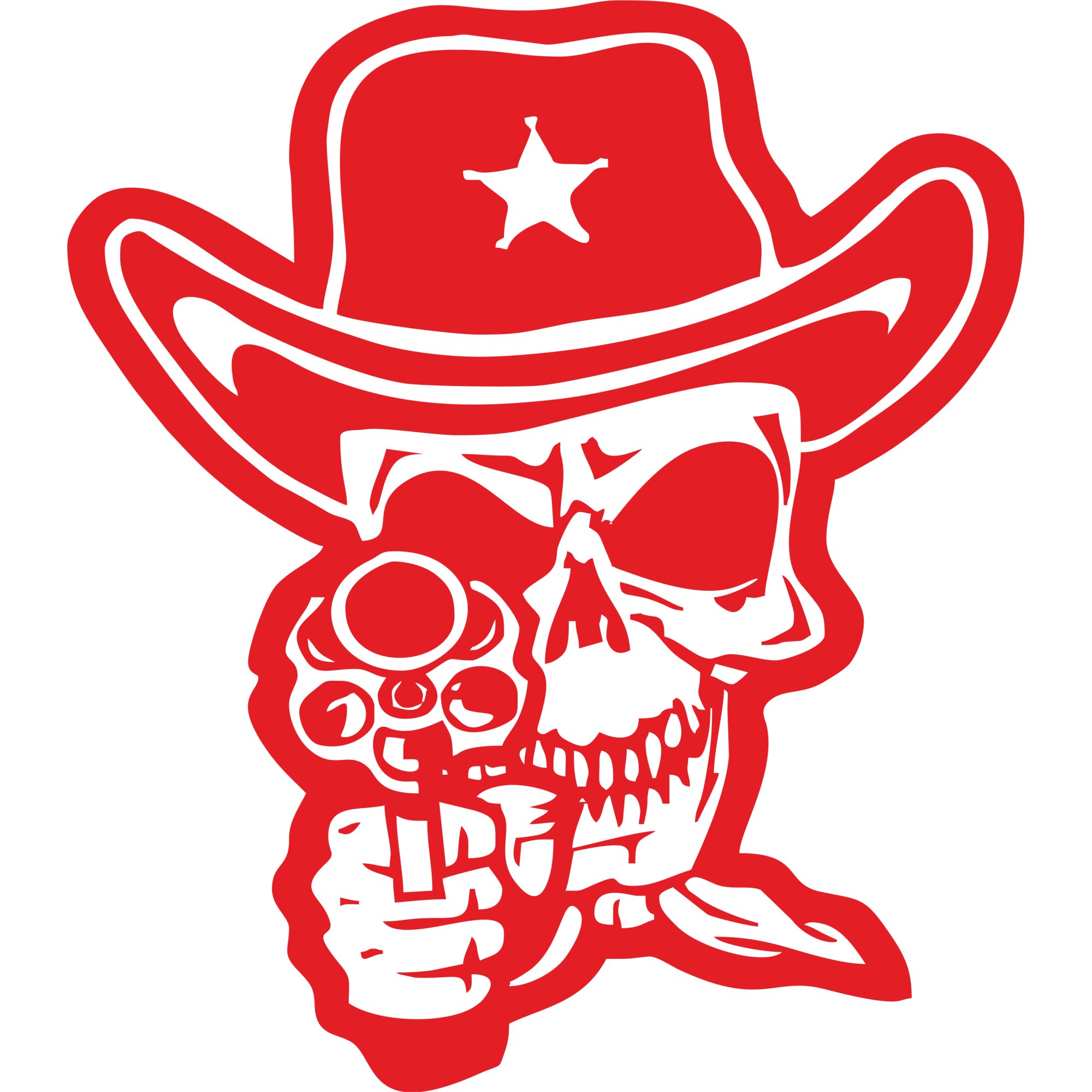 Sticker auto Skeleton Sheriff, Rosu, 20 cm - eMAG.ro