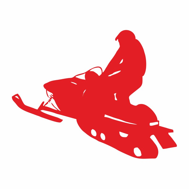 Sticker auto SnowMobil, Rosu, 20 cm - eMAG.ro
