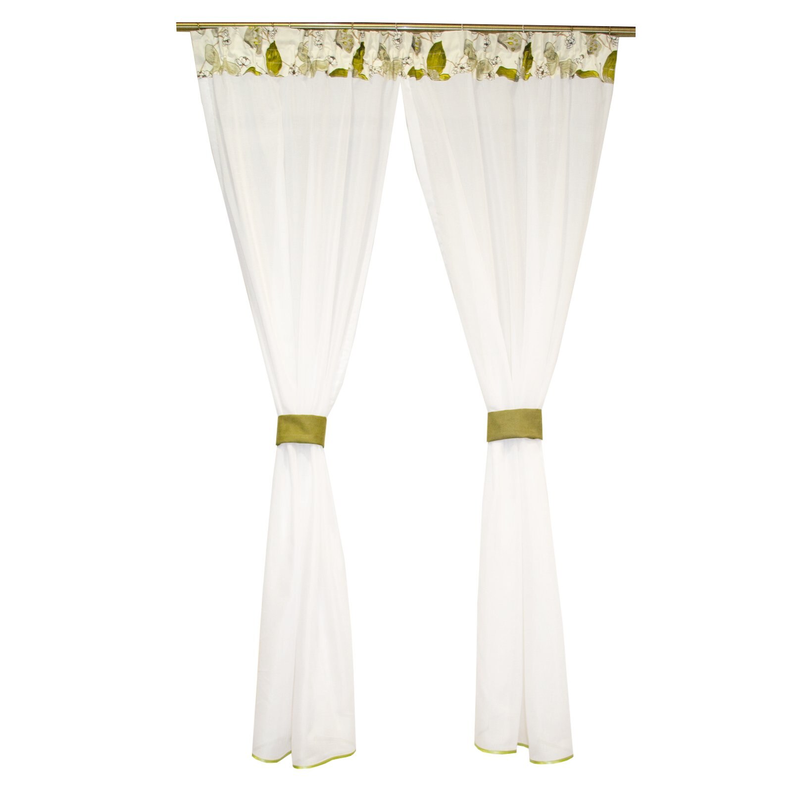 Perdea Velaria de bucatarie alb cu fluturi verzi, 155x160 cm - eMAG.ro