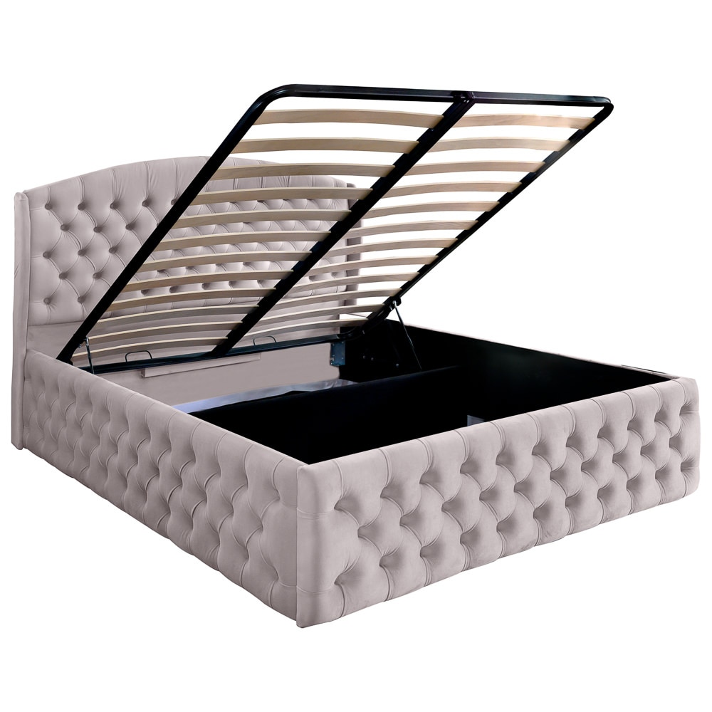 Pat dublu tapitat model Vancouver Deluxe 120/200 cm culoare crem cu ...