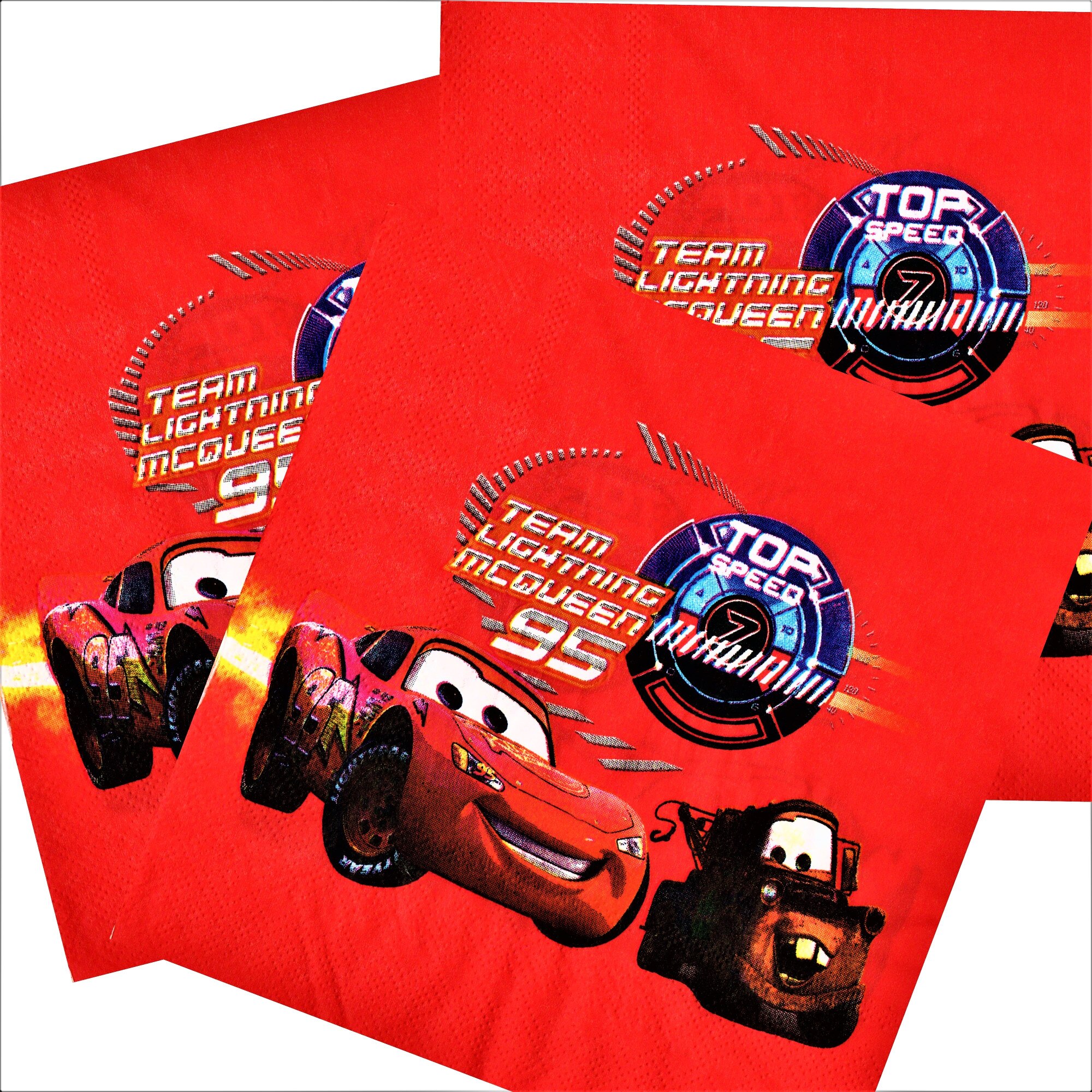 Set 10 buc Servetele de Masa Disney Cars Masinute Fulger 95 McQueen si ...