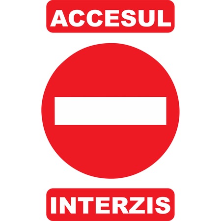 Semn Indicator, Accesul Interzis, Placa compacta PVC, 10x15 cm - eMAG.ro