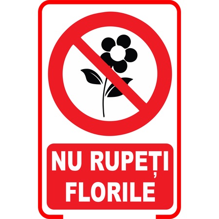 Semn Indicator, Nu Rupeti Florile, Placa Aluminiu, 20x30 cm - eMAG.ro