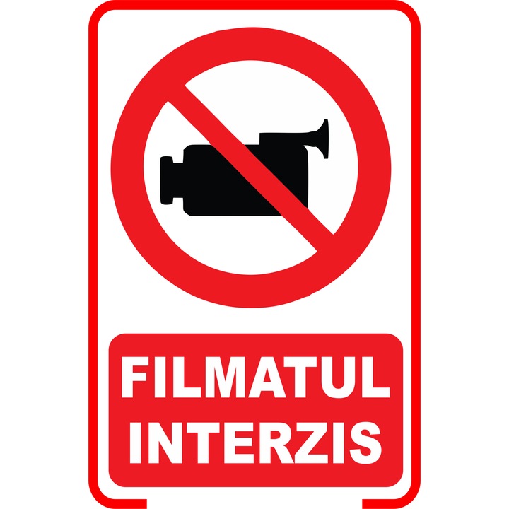 Semn Indicator, Filmatul Interzis, Autocolant Printat, 10x15 cm - eMAG.ro
