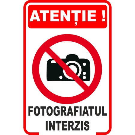 Semn Indicator, Atentie Fotografiatul Interzis, Placa Aluminiu, 10x15 ...