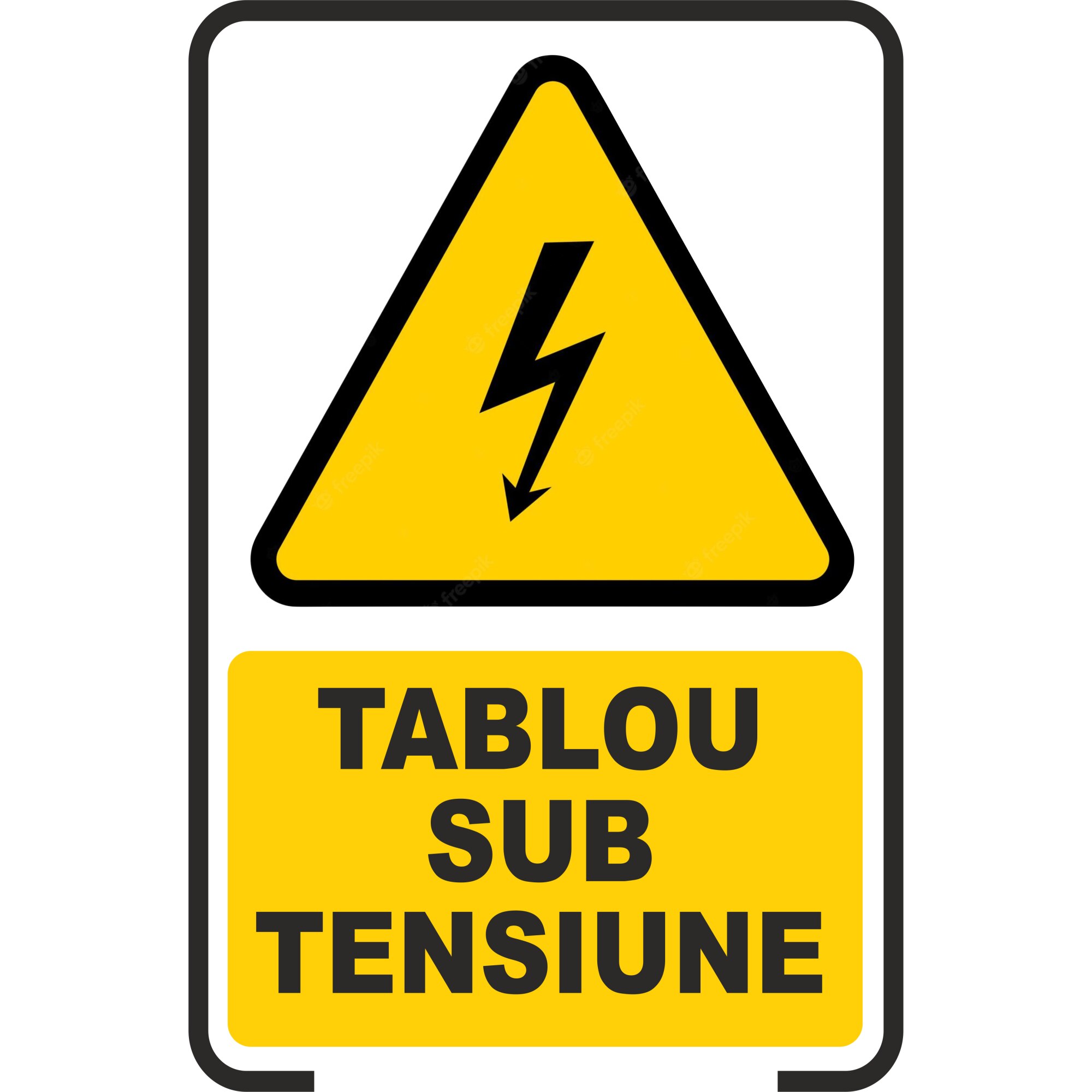 Semn Indicator, Tablou sub Tensiune, Placa compacta PVC, 10x15 cm - eMAG.ro