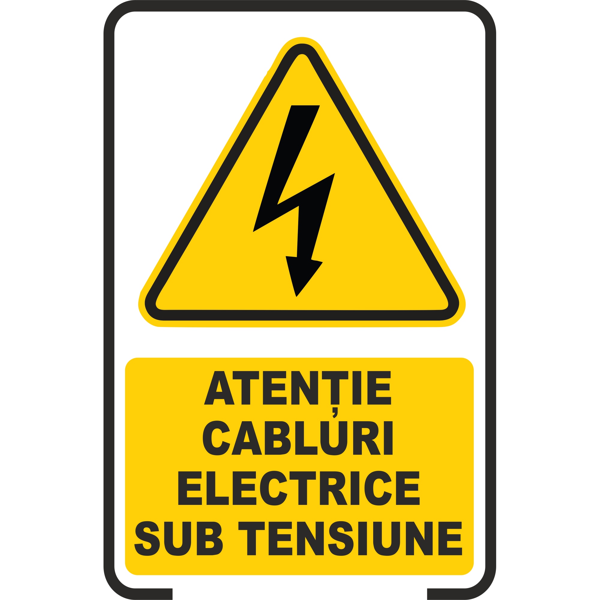 Semn Indicator, Atentie Cabluri Electrice sub Tensiune, Autocolant ...