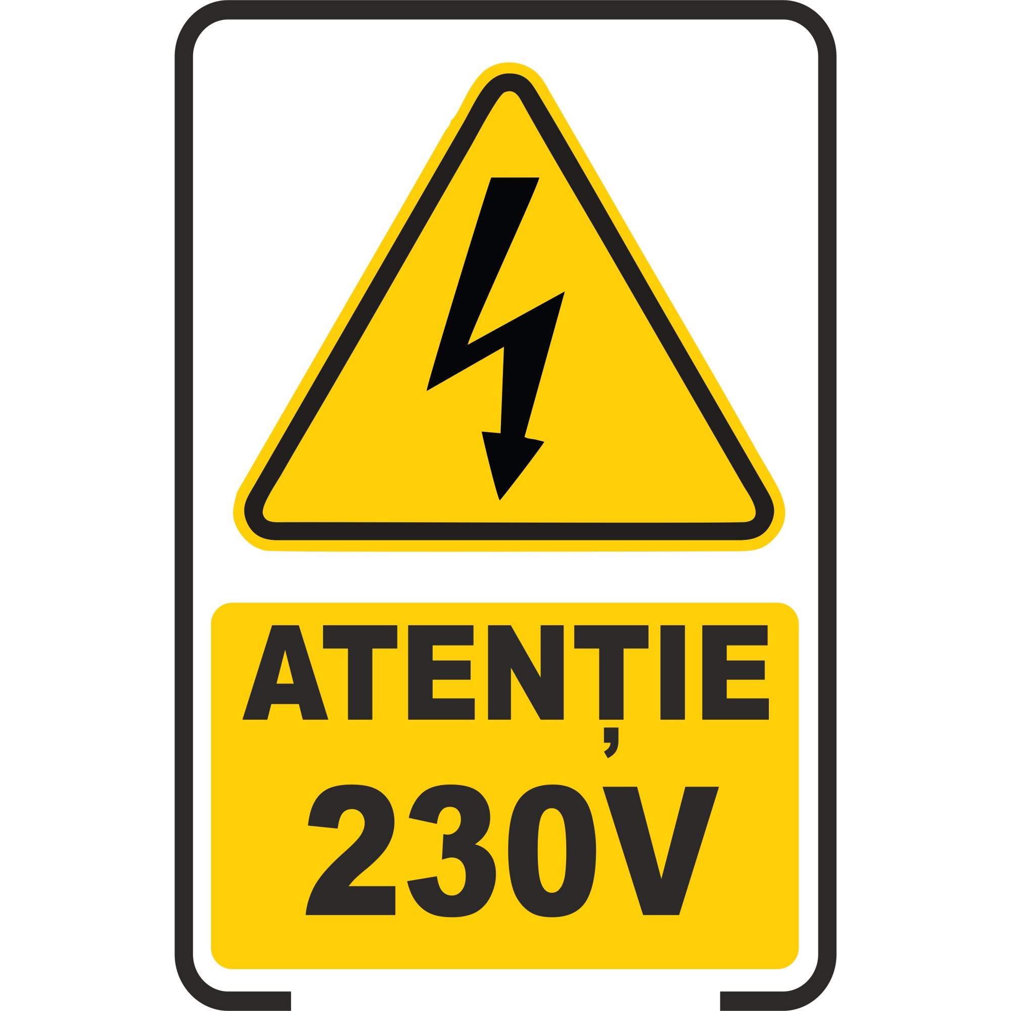 Semn Indicator, Atentie 230V, Placa Aluminiu, 10x15 cm - eMAG.ro