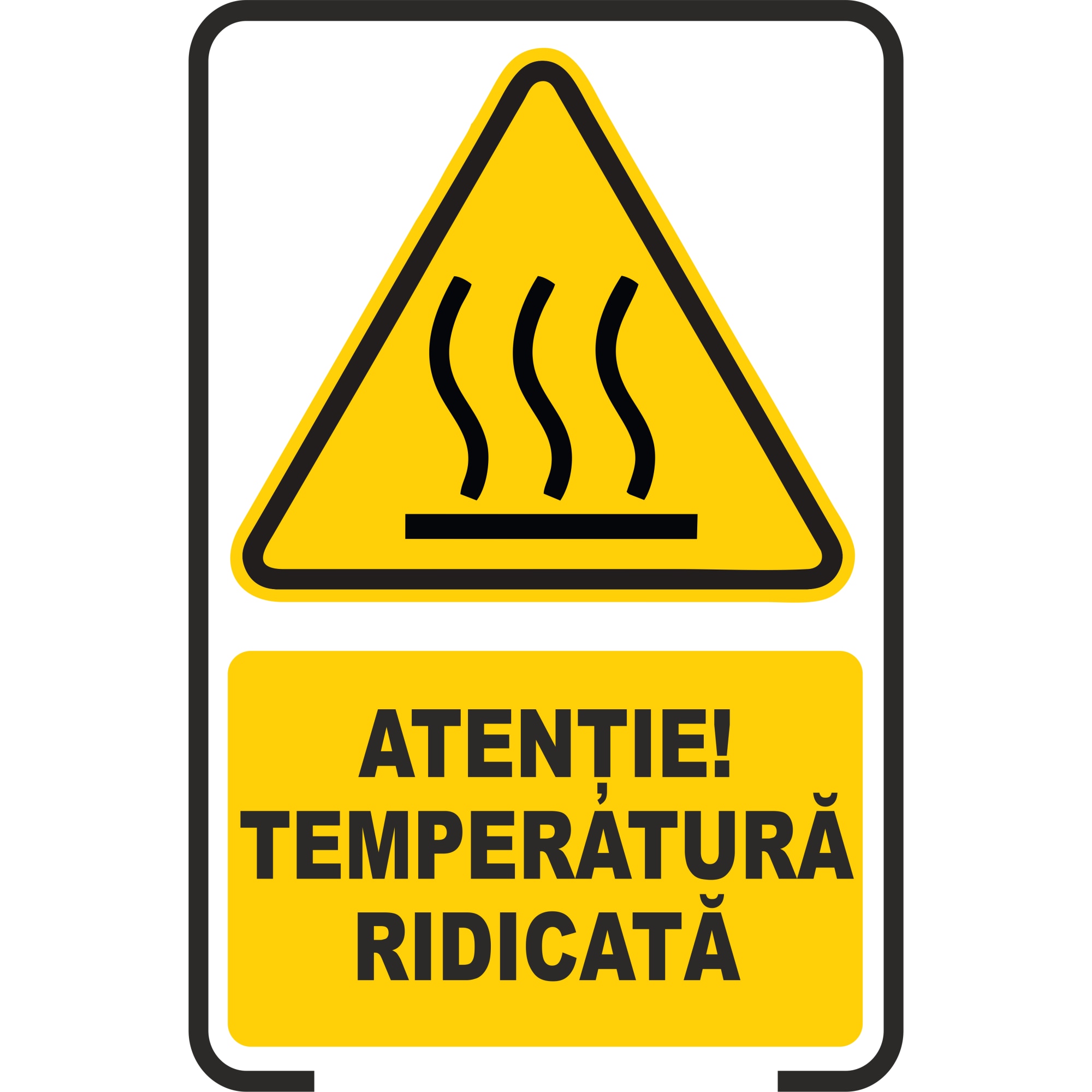 Semn Indicator, Atentie Temperatura Ridicata, Autocolant Printat, 10x15 ...