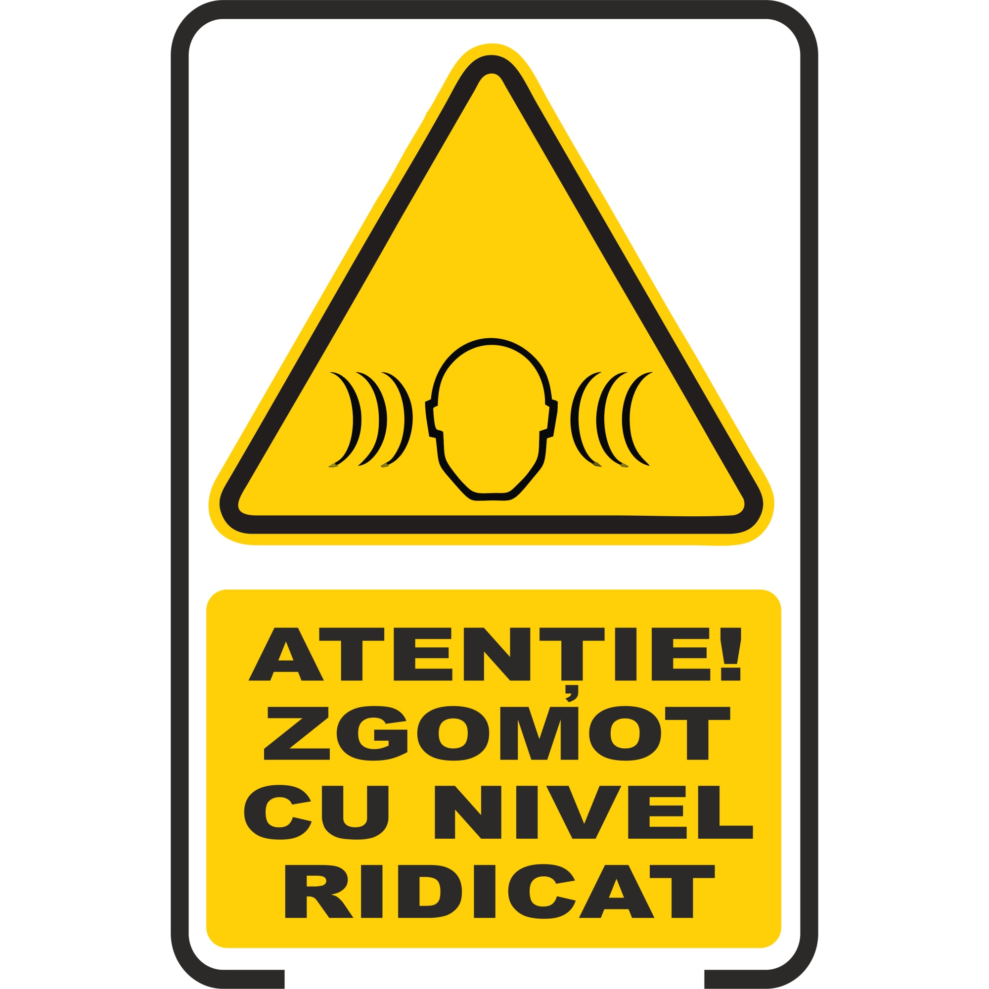 Semn Indicator, Atentie Zgomot cu Nivel Ridicat, Placa Aluminiu, 10x15 ...