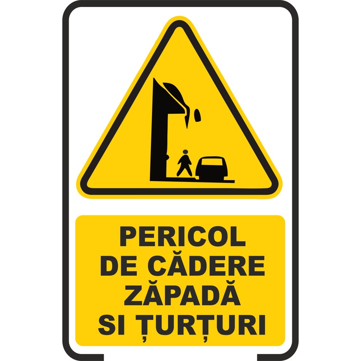 Semn Indicator, Pericol de Cadere Zapada si Turturi, Placa Aluminiu ...