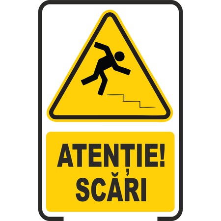 Semn Indicator, Atentie Scari, Autocolant Printat, 15x20 cm - eMAG.ro