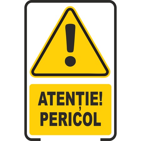 Semn Indicator, Atentie Pericol, Placa compacta PVC, 15x20 cm - eMAG.ro