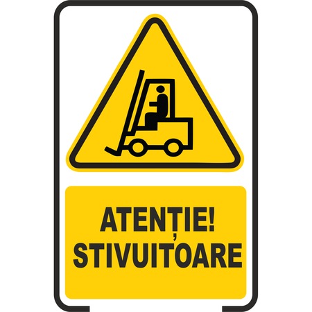 Semn Indicator, Atentie Stivuitoare, Placa Aluminiu, 15x20 cm - eMAG.ro
