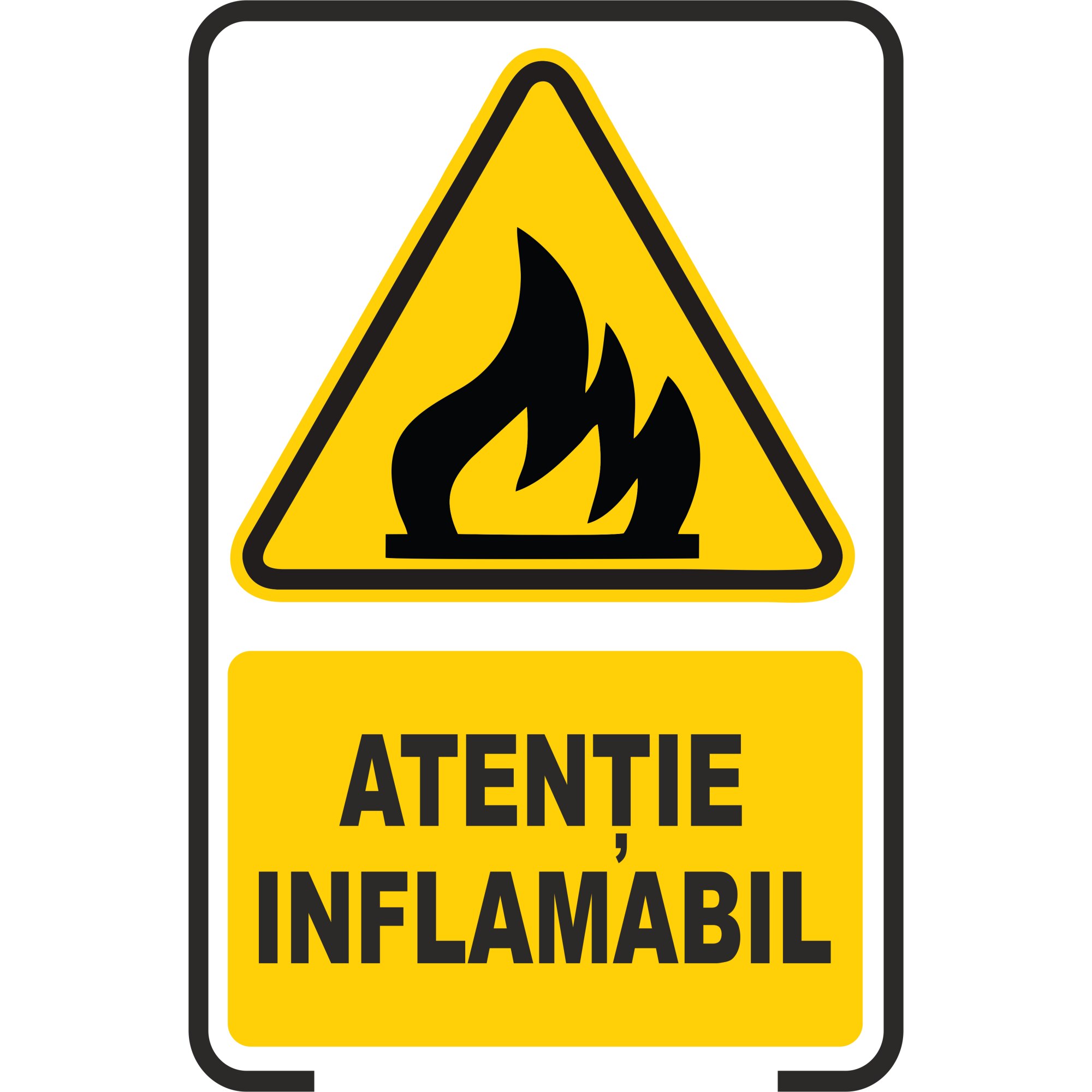 Semn Indicator, Atentie Inflamabil, Autocolant Printat, 15x20 cm - eMAG.ro