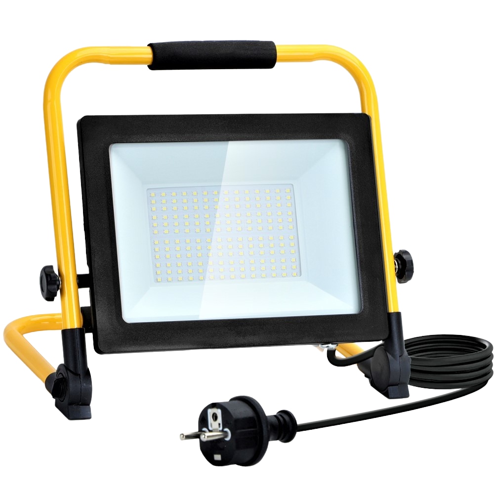 Proiector Led Portabil, IP44, 100W, 9000Lm, 6500K, 25000H, Rotire la ...