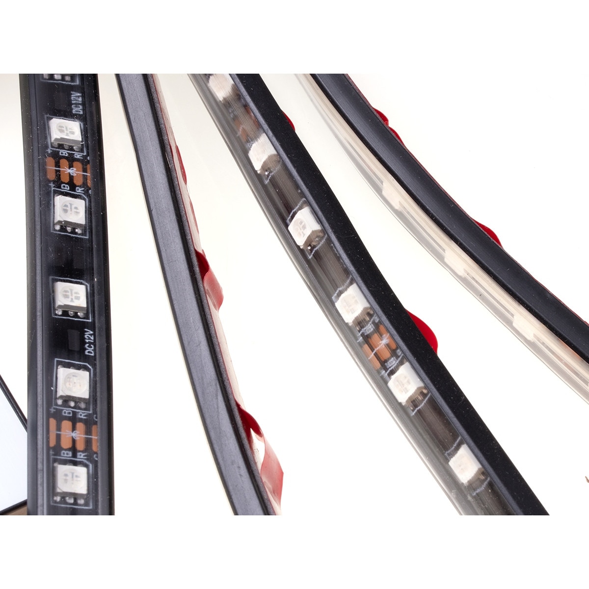 Set 4 benzi LED pentru masina, 12 V, Lumina RGB, 12x1.5 cm - eMAG.ro