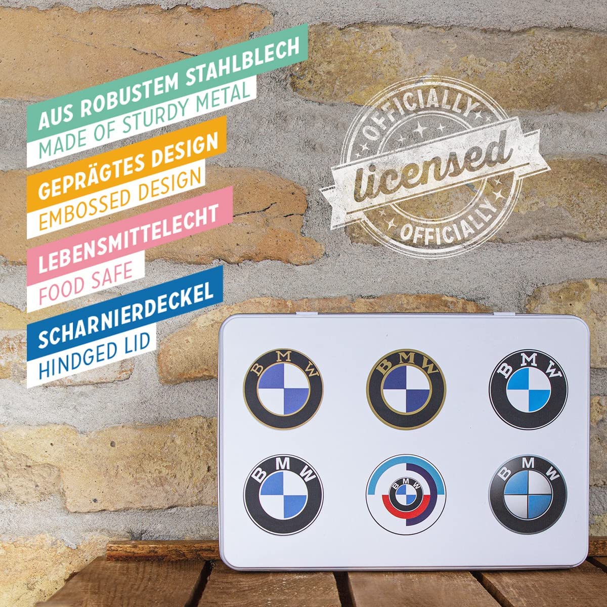 Cutie metalica plata BMW Logo Evolution 23x16x17cm - eMAG.ro