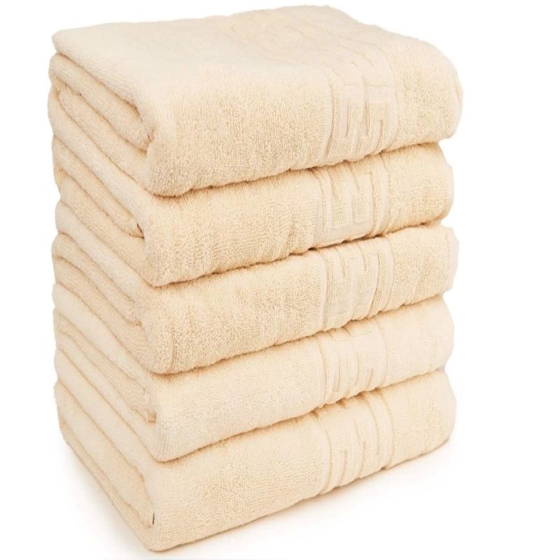 Set 5 prosoape 70 x 140 cm, 550 gsm, bumbac 100%, crem - eMAG.ro