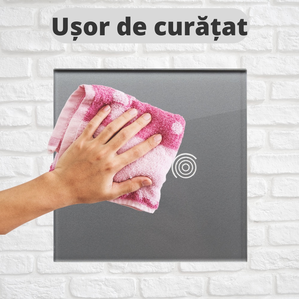 Intrerupator cu Touch, Sticla securizata rezistenta, Design Modern, 2 ...