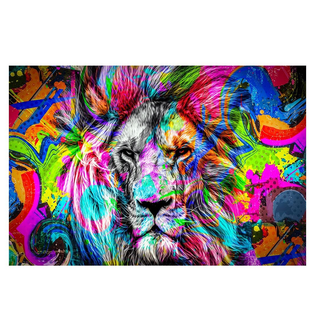 Tablou Canvas, Angry Lion, 80x120cm - eMAG.ro