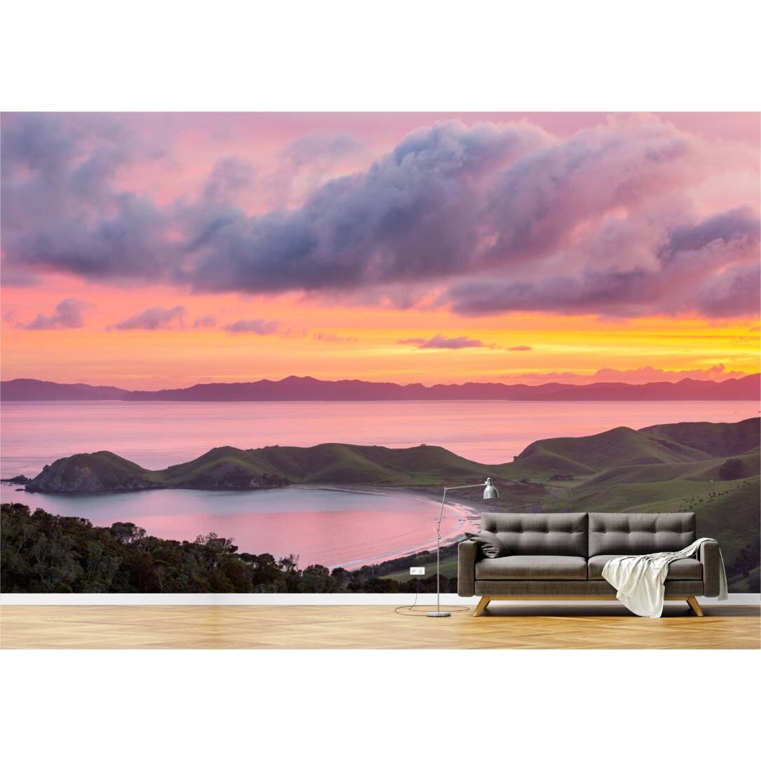 Sticker perete - Cerul Colorat Deasupra Plajei La Apus, 130x90 cm - eMAG.ro