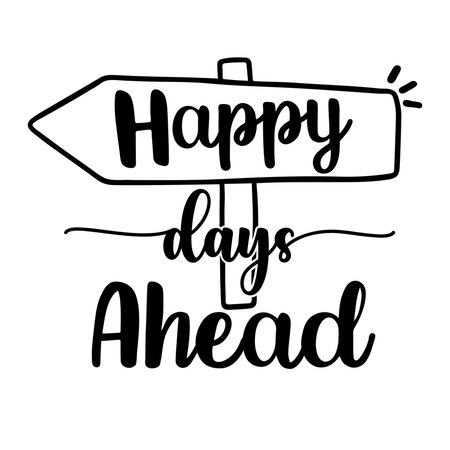 Sticker decorativ pentru perete, Happy days ahead, 50x47cm, negru - eMAG.ro