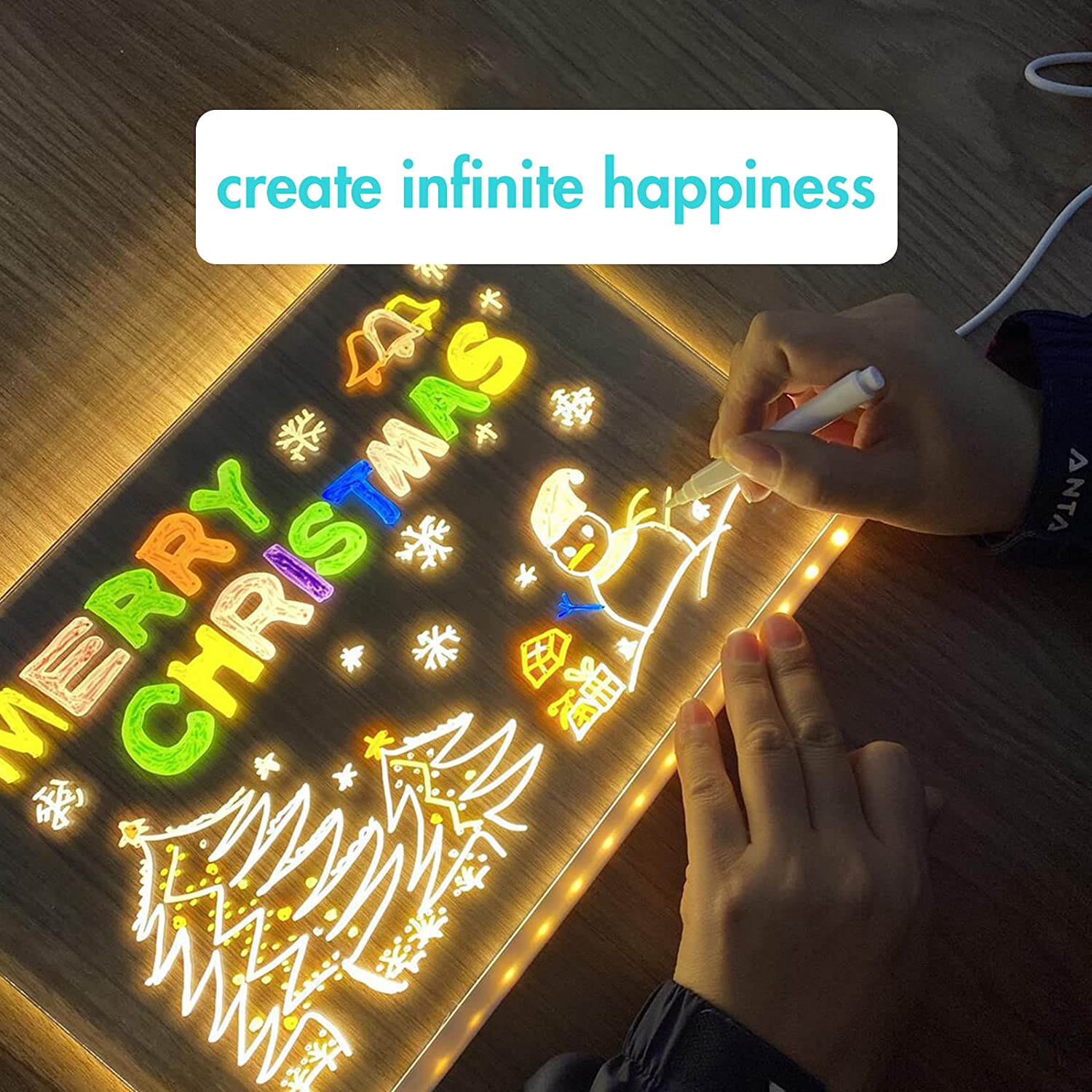 Tablou LED, WALALLA, 20x20 cm, Transparent - eMAG.ro