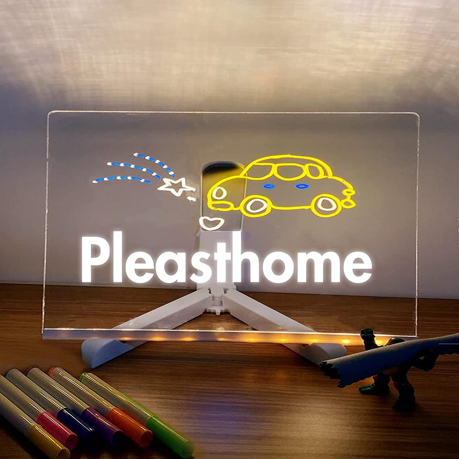 Tablou LED, WALALLA, 20x20 cm, Transparent - eMAG.ro