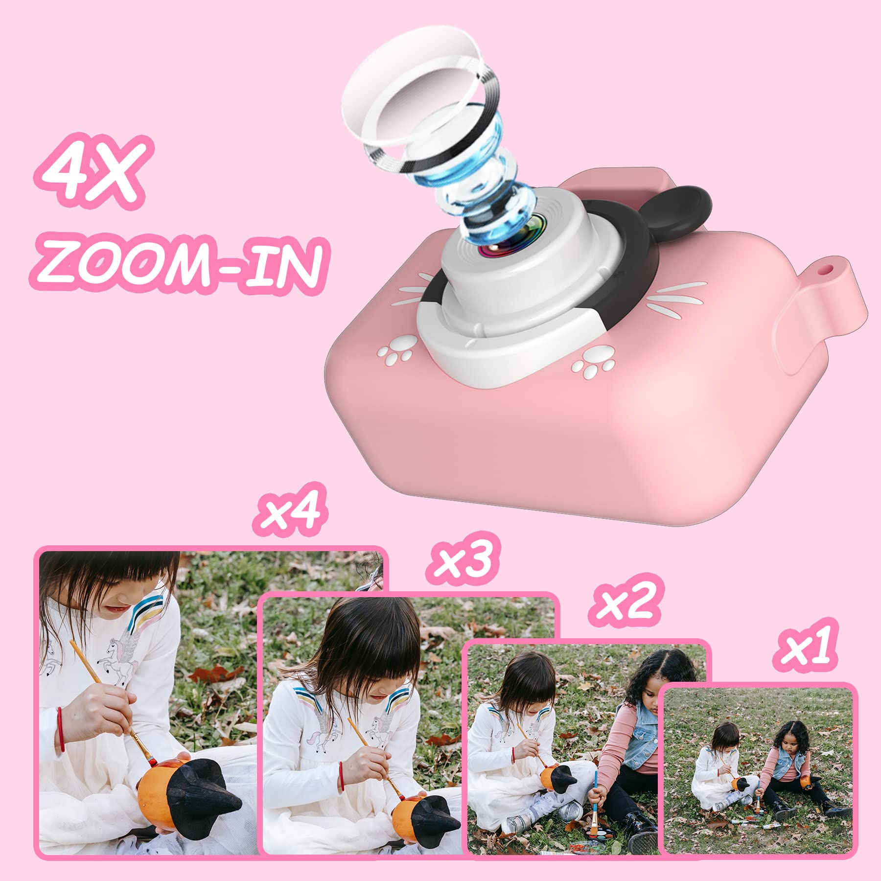 Aparat foto digital pentru copii, WALALLA, 2000W, 8GB, Ecran IPS, Full ...