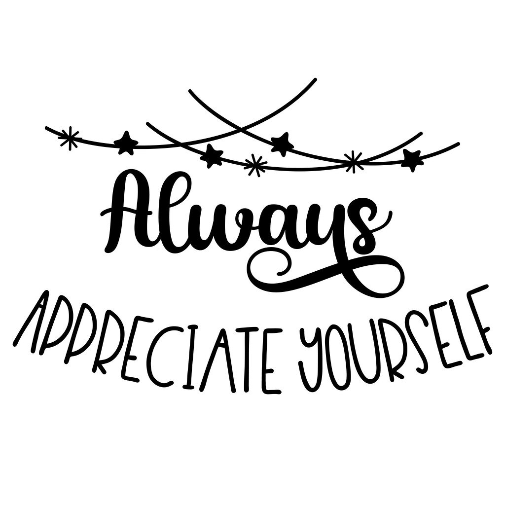 Sticker decorativ pentru perete, Always appreciate yourself, 40x40cm ...