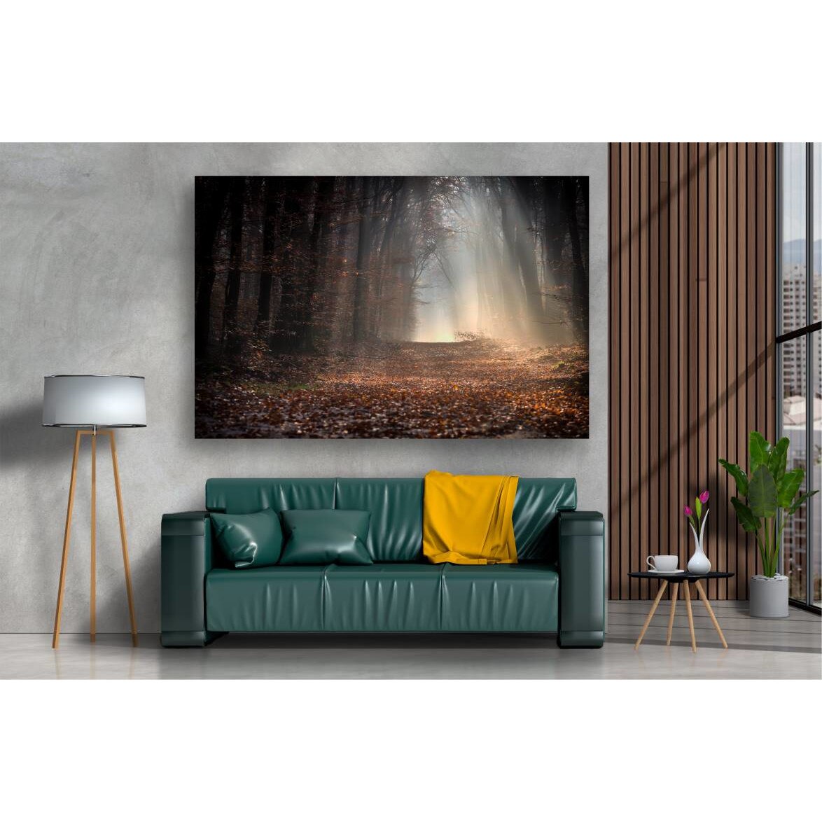 Sticker perete - Poteca Prin Padure In Lumina Razelor Soarelui, 130x90 ...