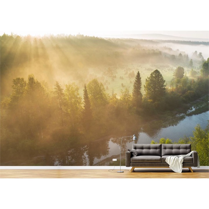 Sticker perete - Raul Dintre Munti La Rasarit, 130x90 cm - eMAG.ro