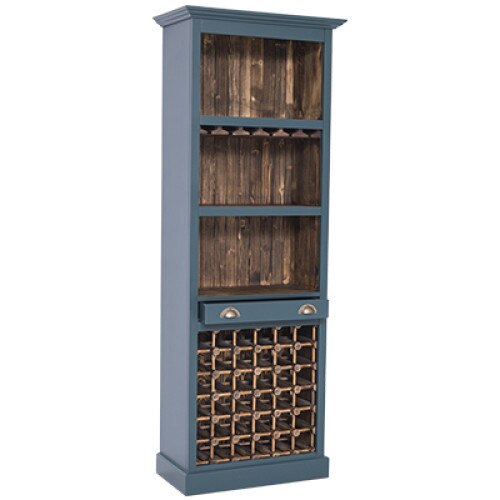 Mobila bar cu suport sticle, vopsit, culoare interior maro, exterior ...