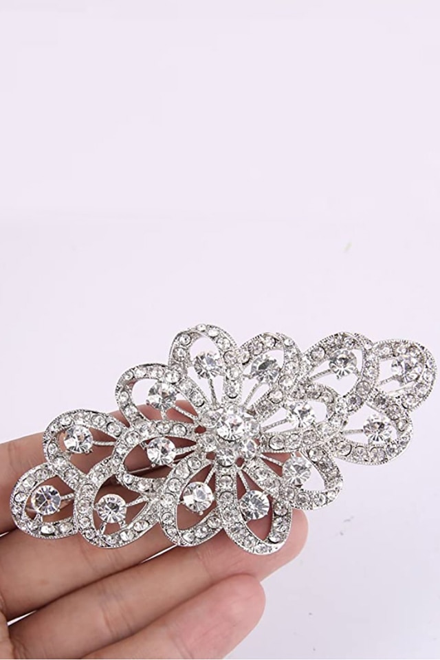 Brosa de dama, 2 pachete, model cu funda, Crystal, Perle, 9.5cmx5.3cm ...