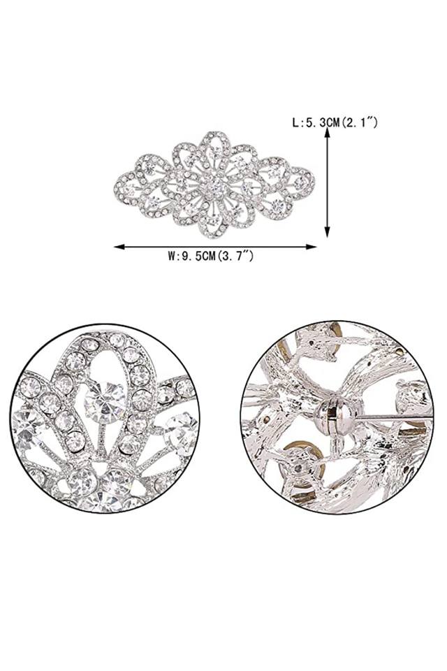 Brosa de dama, 2 pachete, model cu funda, Crystal, Perle, 9.5cmx5.3cm ...