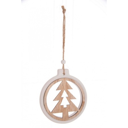 Set 12 ornamente lemn brad 10x11 cm - eMAG.ro
