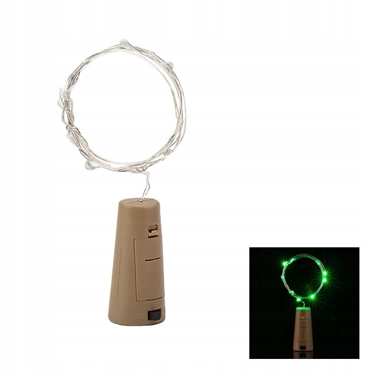 Luminite LED cu dop pentru sticle, Inna, 3V, 1m, Verde - eMAG.ro