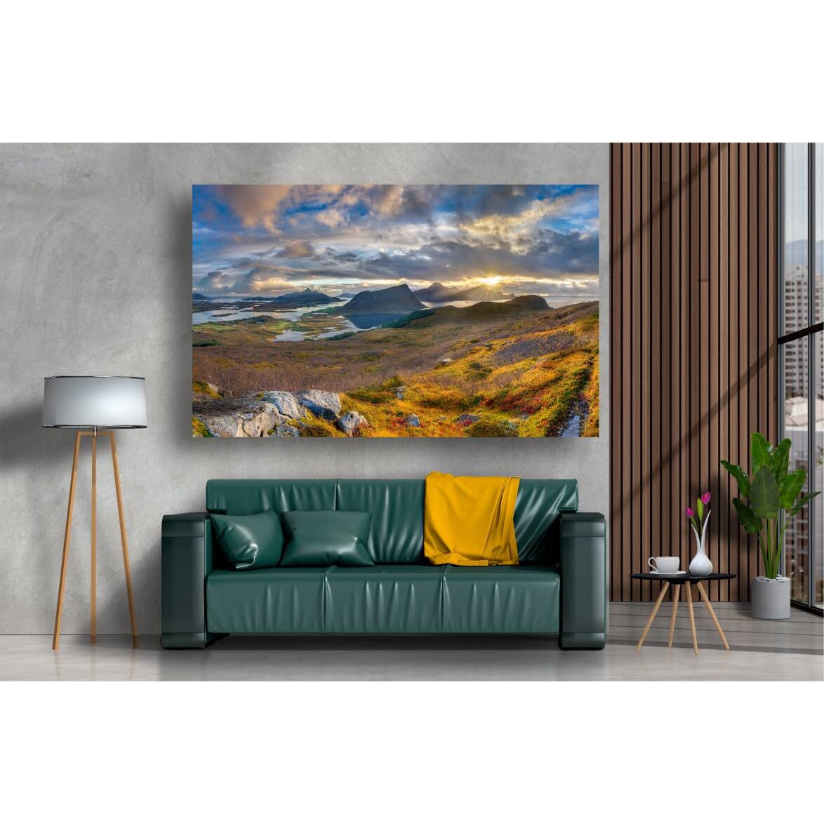 Sticker perete - Rasaritul Soarelui Deasupra Muntilor Din Norvegia ...