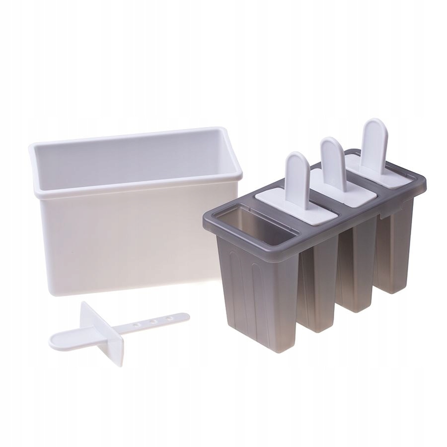 Forma pentru inghetata, 4 Compartimente, Plastic, Alb, Gri - eMAG.ro