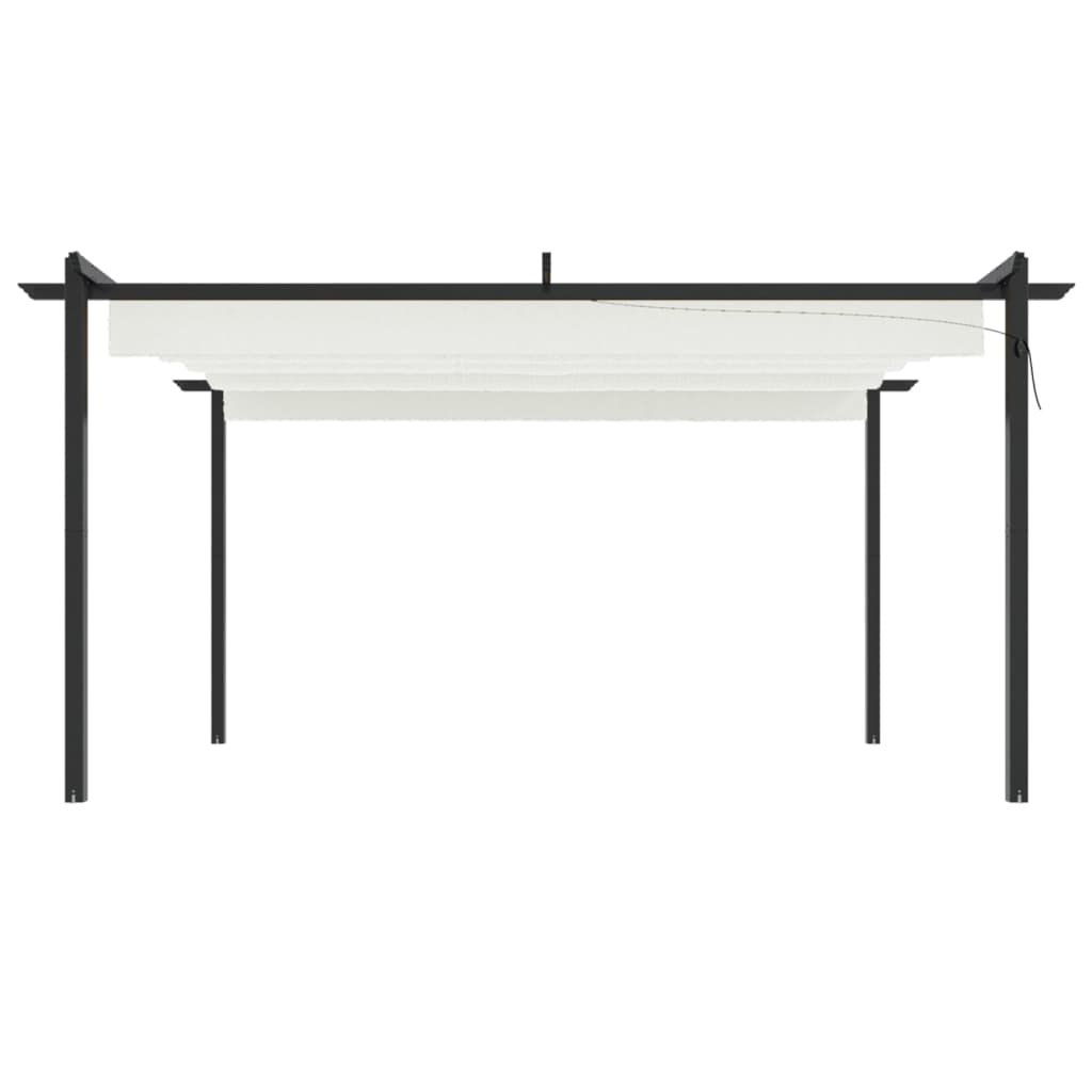 Pavilion gradina vidaXL, acoperis retractabil, crem, 4x3 m - eMAG.ro