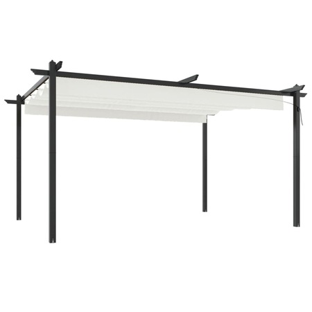 Pavilion gradina vidaXL, acoperis retractabil, crem, 4x3 m - eMAG.ro